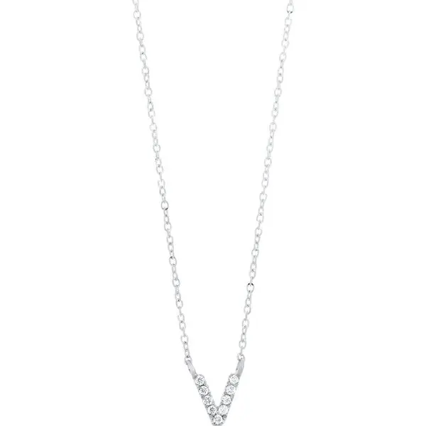 Bony Levy Icon Diamond Initial Pendant Necklace - 18k White Gold - V