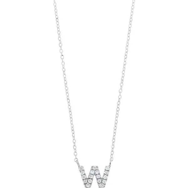 Bony Levy Icon Diamond Initial Pendant Necklace - 18k White Gold - W