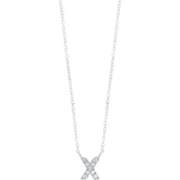 Bony Levy Icon Diamond Initial Pendant Necklace - 18k White Gold - X