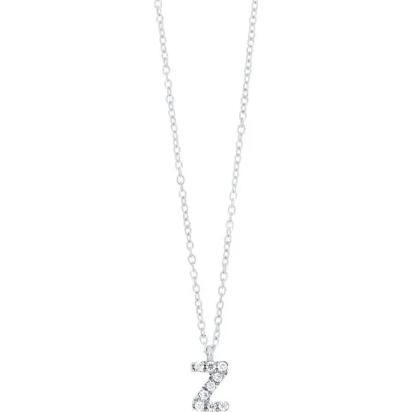 Bony Levy Icon Diamond Initial Pendant Necklace - 18k White Gold - Z