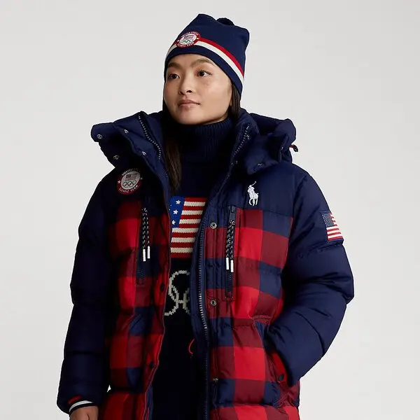 Ralph Lauren Team Usa Closing Ceremony Down Jacket - French Navy/ Plaid