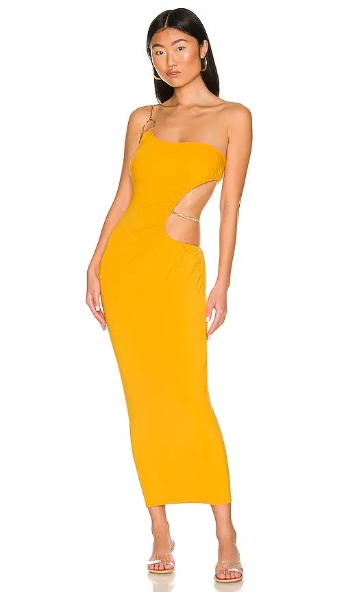 white christmas dresses Cut Out Maxi Dress with Sailor Collar- Yellow – House of Aama