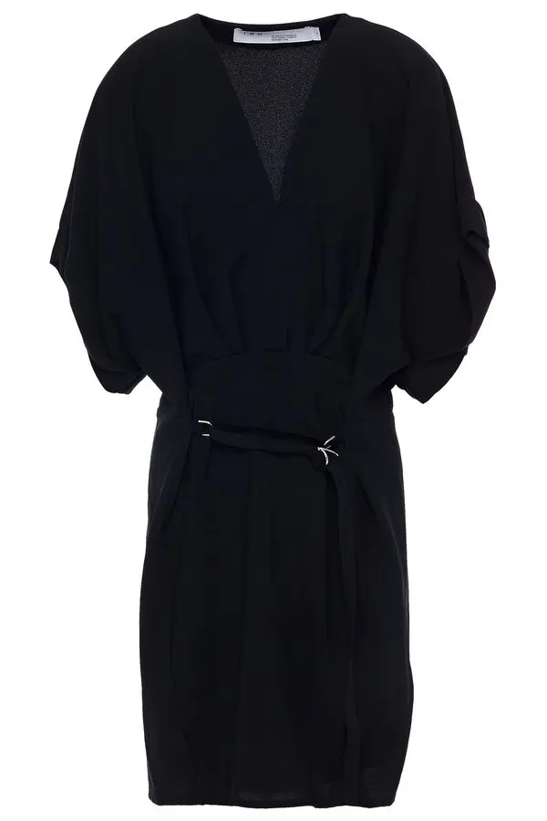 IRO PARIS Danube Belted Stretch-crepe Mini Dress