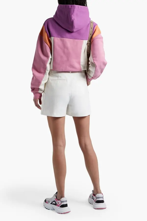 IRO PARIS Colorblock French Cotton-terry Hoodie - Pink