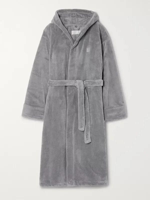 SOHO HOME Fleece Hooded Robe - Gray