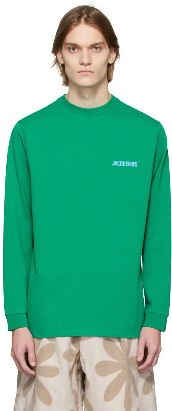 Jacquemus Le T-Shirt Gelo' Long Sleeve T-Shirt In Green - 21% Off