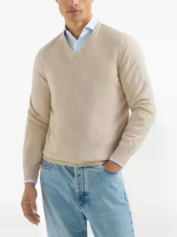Brunello Cucinelli Long-sleeve Cashmere Jumper - Neutrals