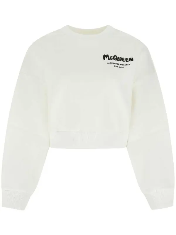 Alexander McQueen Chest Logo-print Sweatshirt - White