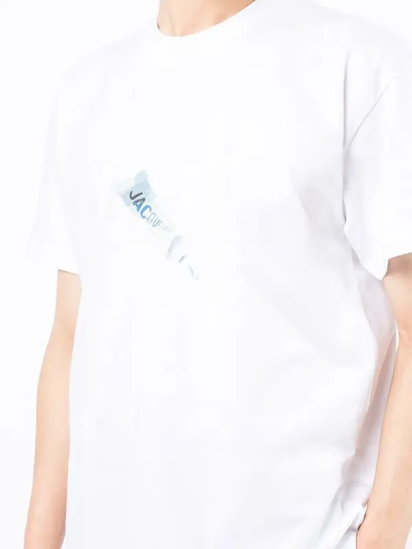 Jacquemus Toothpaste Logo-Print T-Shirt - White | Editorialist