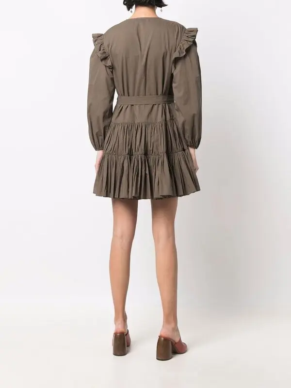Maje Ruffled Puff-sleeve Dress