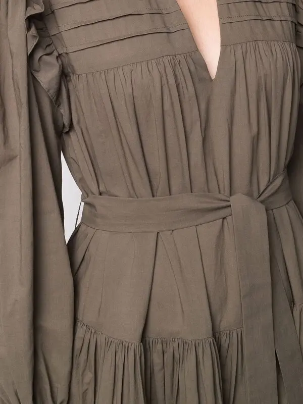 Maje Ruffled Puff-sleeve Dress