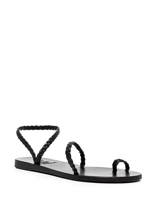 ANCIENT GREEK SANDALS Eleftheria Braided Sandals - Black