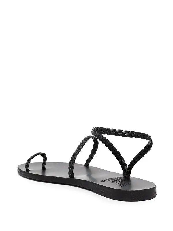 ANCIENT GREEK SANDALS Eleftheria Braided Sandals - Black