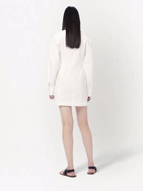 Victoria Beckham Fitted Mini Shirt Dress In White - 50% Off | Editorialist