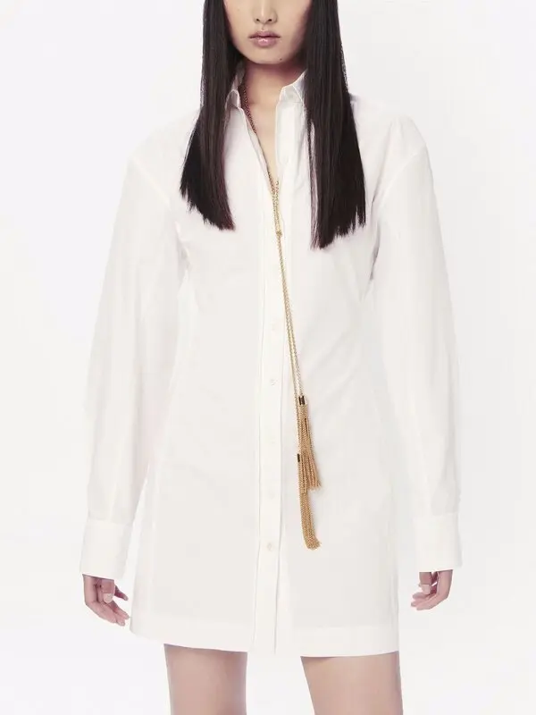 Victoria Beckham Fitted Mini Shirt Dress In White - 50% Off | Editorialist