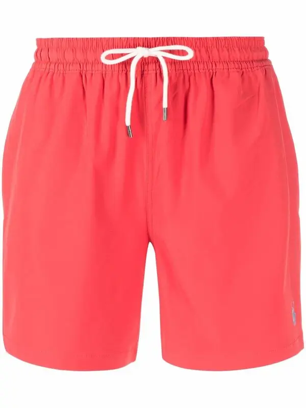 Polo Ralph Lauren Logo Drawstring Swim Shorts - Red