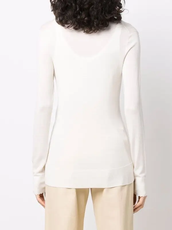 Chloé Scallop-cuff Wool Cardigan - Neutrals