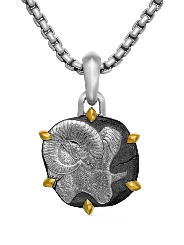 David Yurman 18kt Yellow Gold And Sterling Aries Amulet - Silver