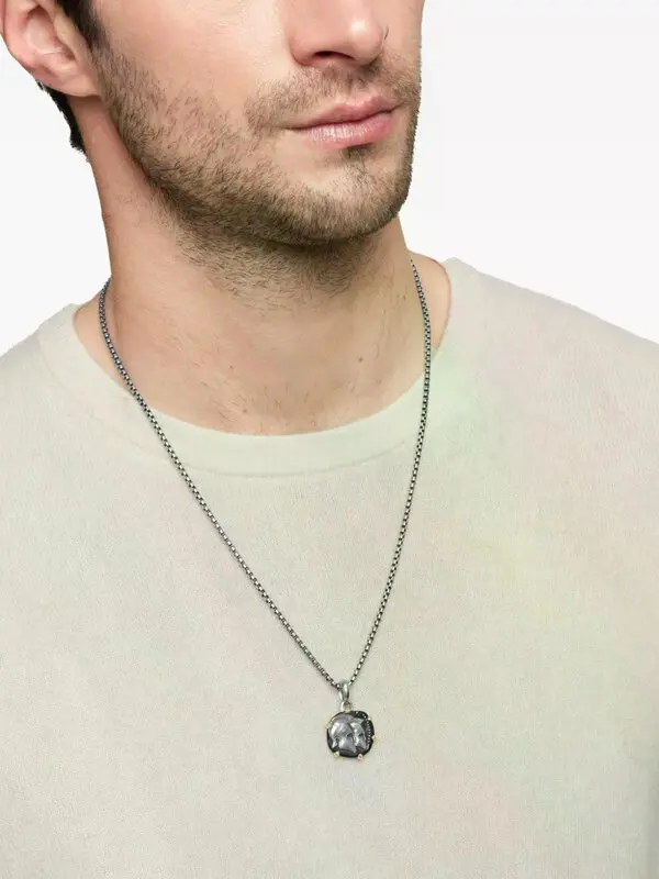 David Yurman 18kt Yellow Gold And Sterling Gemini Amulet - Silver