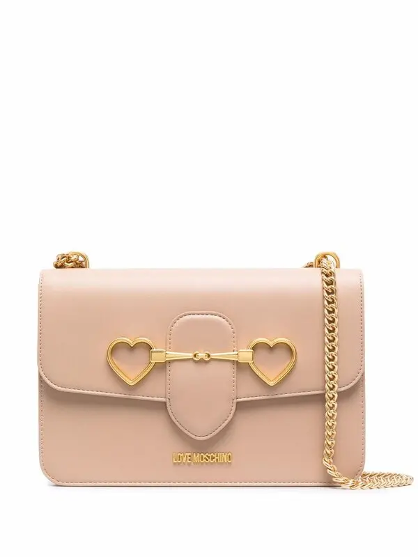 Moschino Heart Detail Shoulder Bag - Neutrals