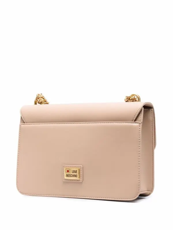 Moschino Heart Detail Shoulder Bag - Neutrals
