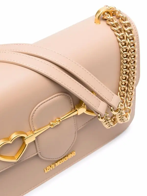 Moschino Heart Detail Shoulder Bag - Neutrals