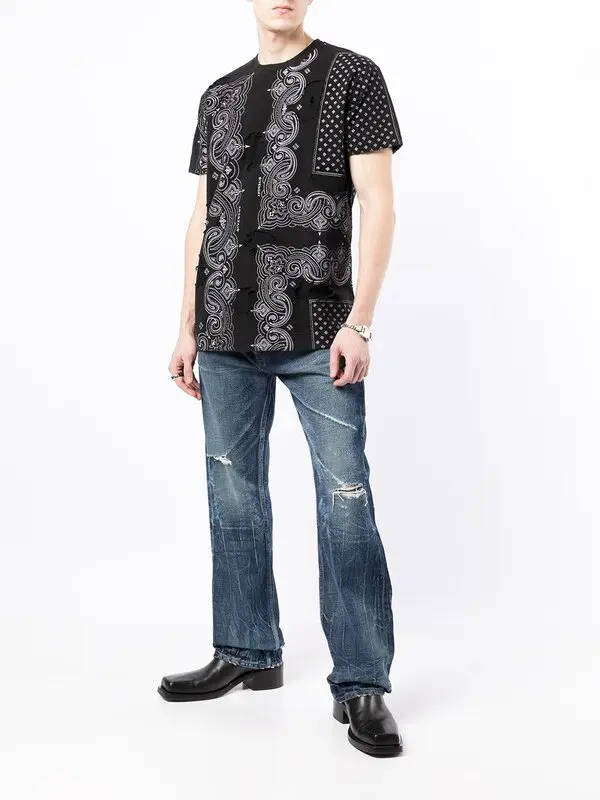 Givenchy Distressed-effect Bandana-print T-shirt