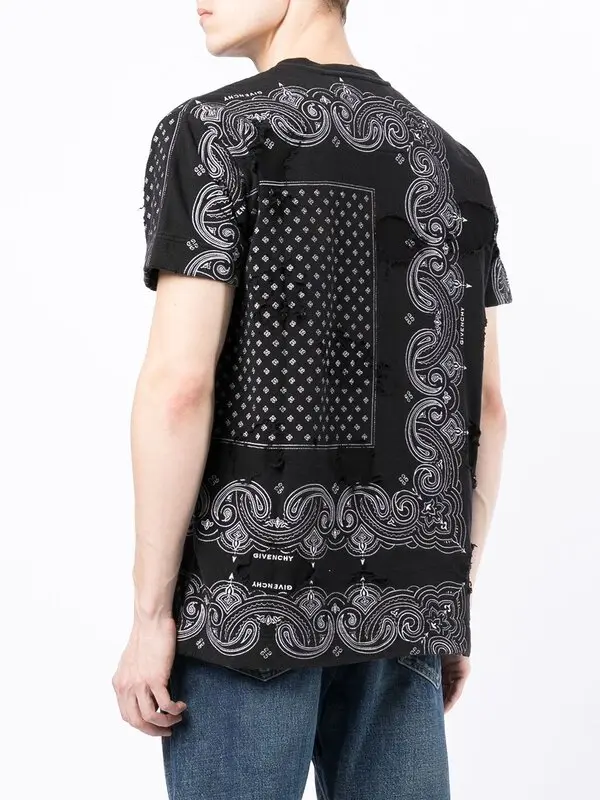 Givenchy Distressed-effect Bandana-print T-shirt
