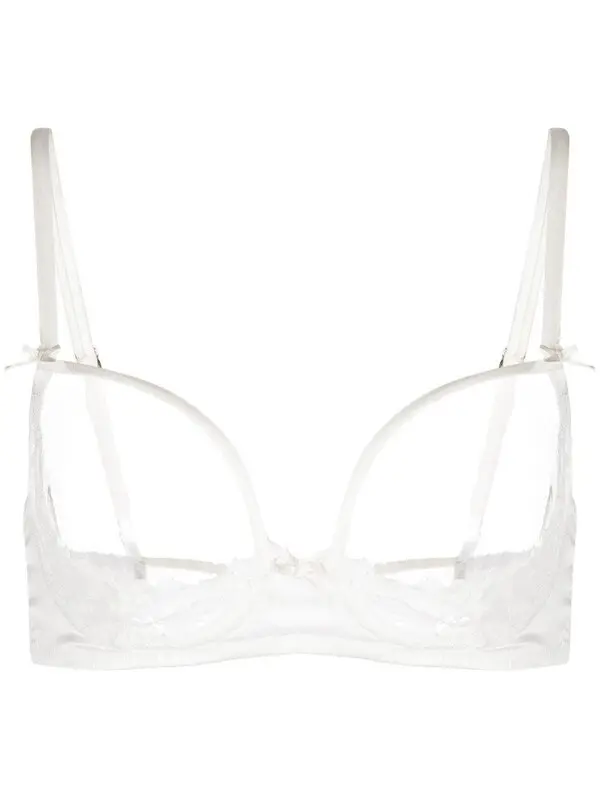 Fleur Du Mal Charlotte Peekaboo Bra - White