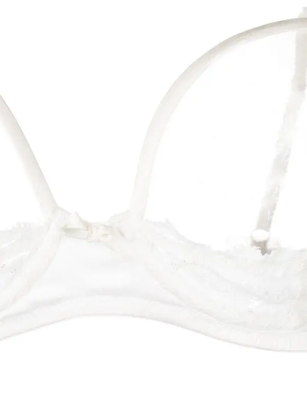FLEUR DU MAL Charlotte Peekaboo Bra - White