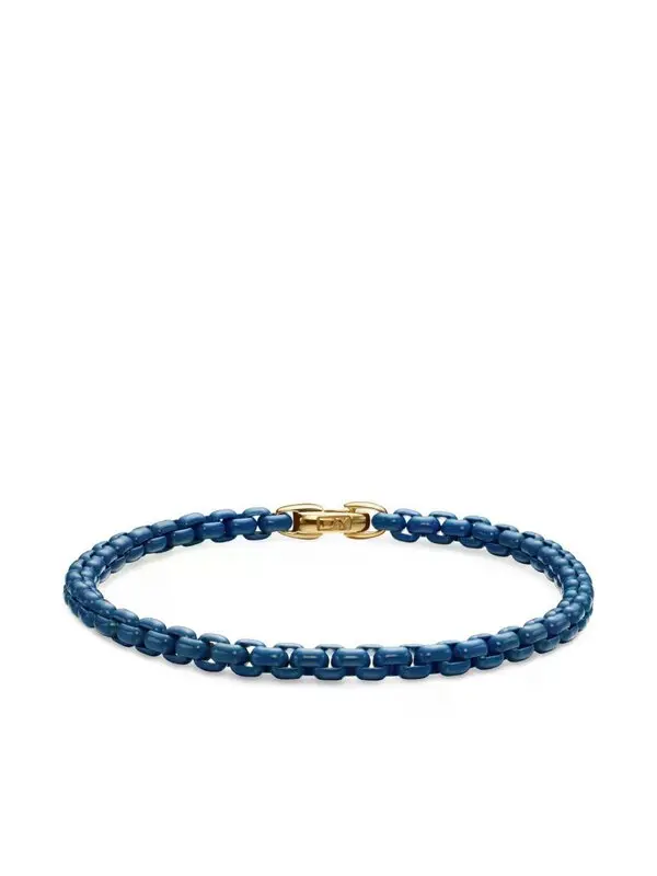 David Yurman 14kt Yellow Gold Dy Bel Aire Chain Bracelet - Blue