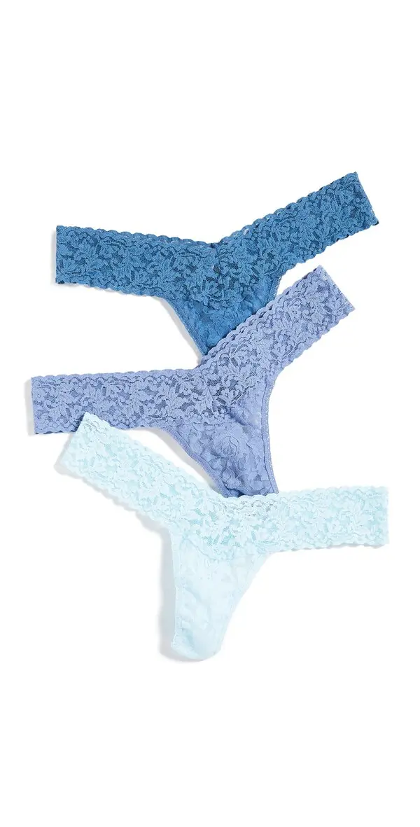 Hanky Panky Low Rise Thongs 3 Pack - Something Blue