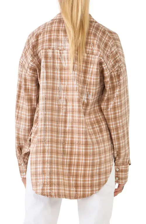 GREY LAB Plaid Sequin Shirt