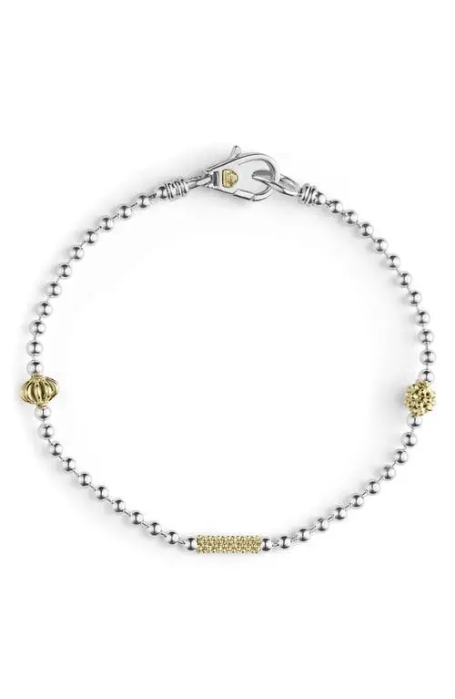 Lagos Caviar Icon Two-tone Bracelet - Silver
