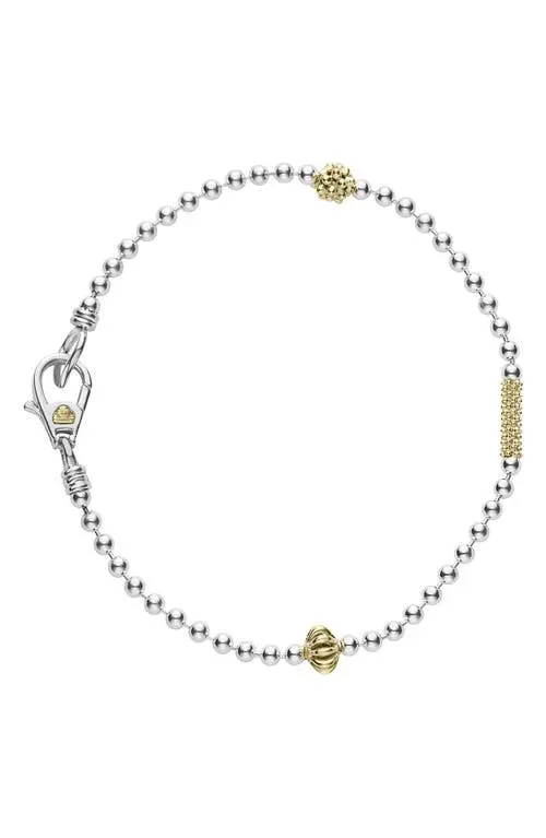 Lagos Caviar Icon Two-tone Bracelet - Silver
