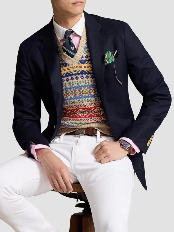 Polo Ralph Lauren The Iconic Doeskin Two-button Blazer - Navy