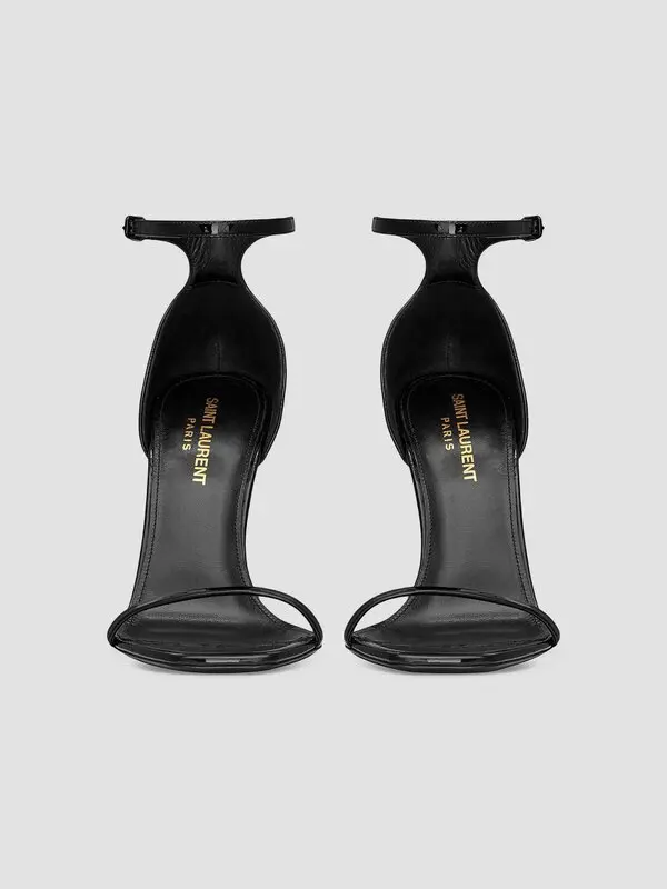 Saint Laurent Opyum Leather Sandals - Black