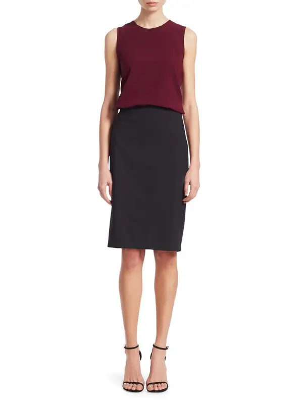 Theory Skinny Stretch-wool Pencil Skirt