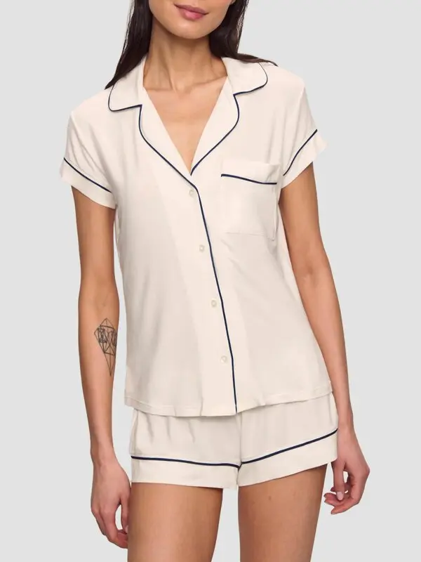 Eberjey Gisele 2-piece Shortie Pajama Set - Ivory