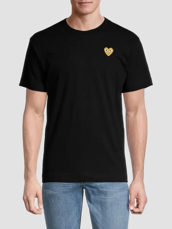Play Comme Des Garcon Heart Applique Tee - Black