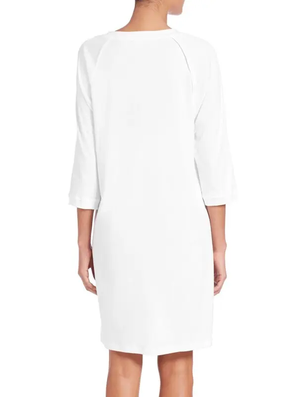 Hanro Pure Essence Three-quarter Sleeve Gown - Off White