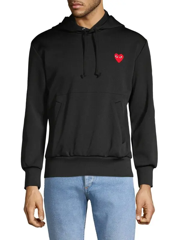 Play Comme Des Garcon Embroidered Heart Hoodie