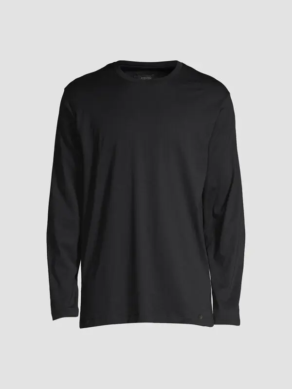 Hanro Night And Day Solid Long Sleeve Tee - Black