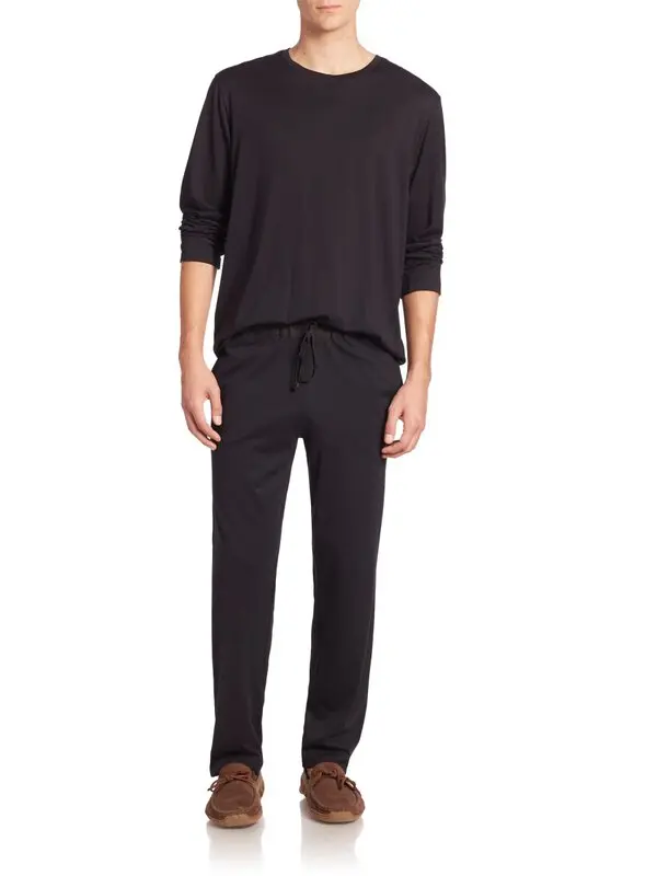Hanro Night And Day Solid Long Sleeve Tee - Black