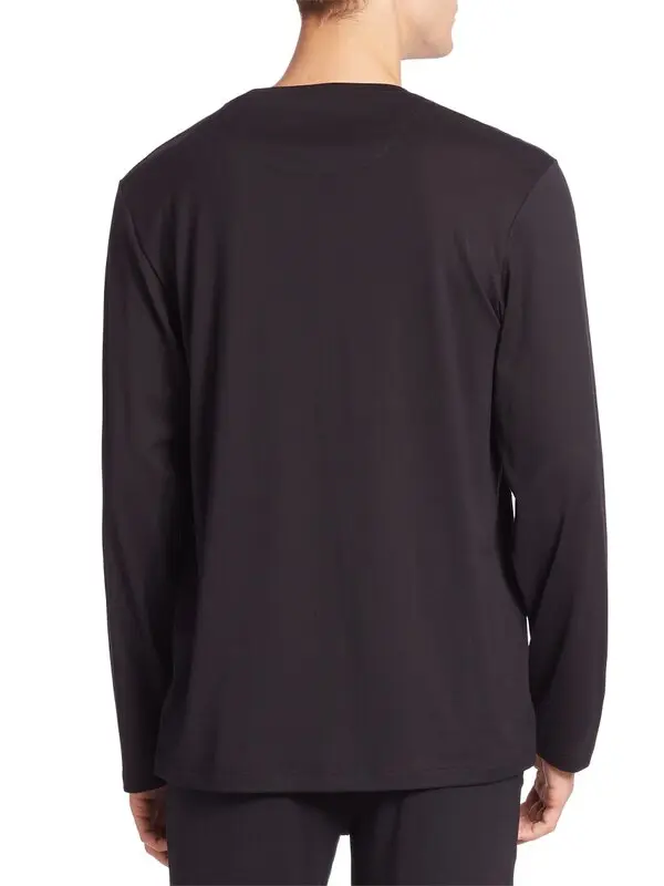 Hanro Night And Day Solid Long Sleeve Tee - Black