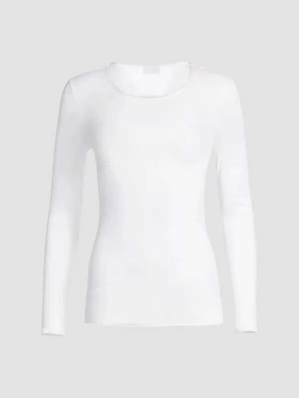 Hanro Cotton Seamless Long-sleeve Top - Black