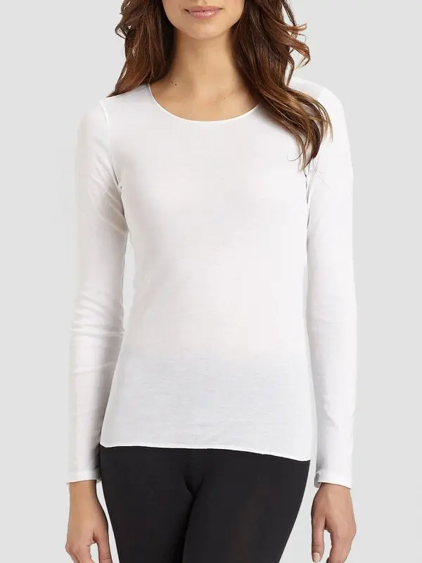 Hanro Cotton Seamless Long-sleeve Top - Black