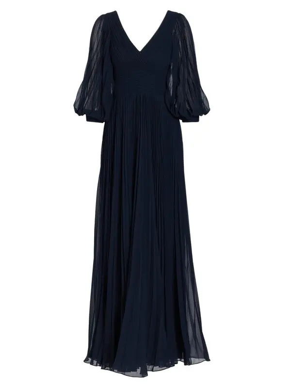Rickie Freeman For Teri Jon Chiffon Pleated Gown