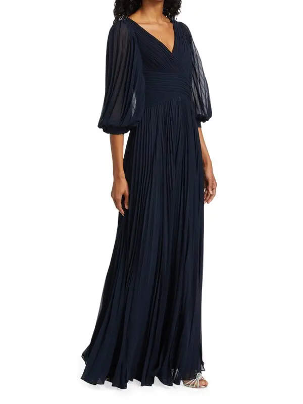 Rickie Freeman For Teri Jon Chiffon Pleated Gown