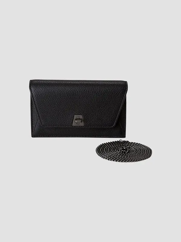 Akris Mini Anouk Envelope Leather Crossbody Bag - Black
